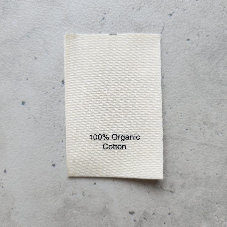 Pre-Made Natural Cotton Printed Care Labels