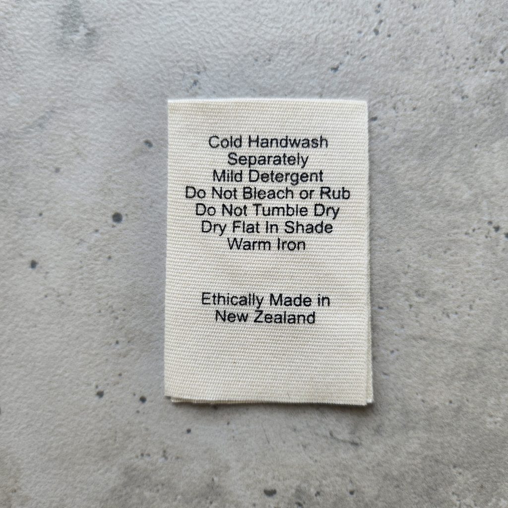 Pre-Made Natural Cotton Printed Care Labels