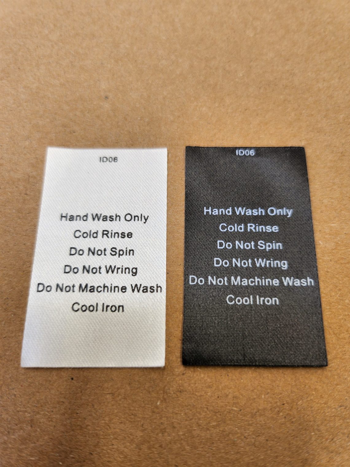 Pre-made Satin Printed Care Labels
